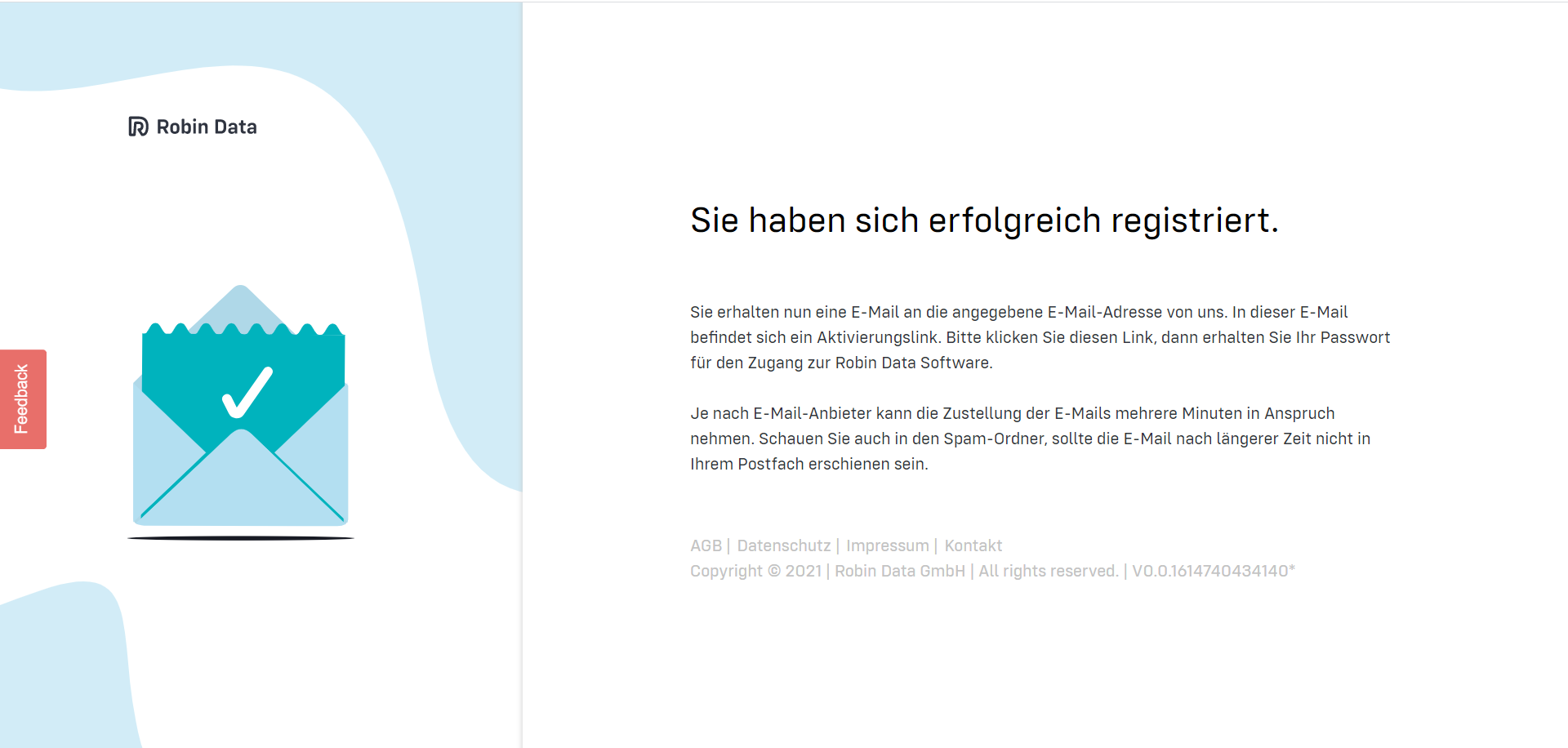 Registration in the Robin Data Software