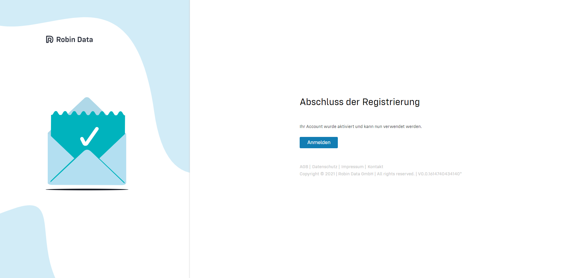 Registration in the Robin Data Software